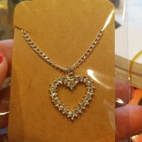 Jewelry | Rhinestone Heart Necklace | Poshmark
